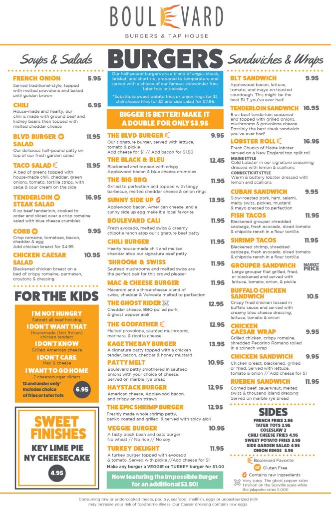 Lunch and Dinner - Boulevard Burgers & Tap House